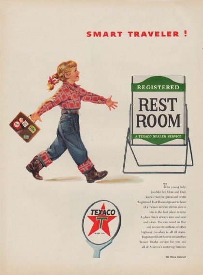 1954 Texaco Ad "Smart Traveler"