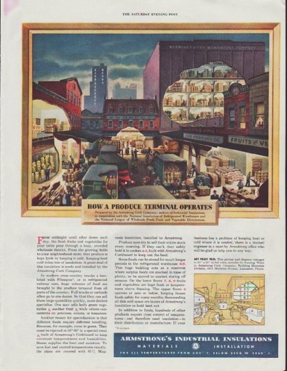 1948 Armstrong Cork Company Ad "How A Produce Terminal Operates"