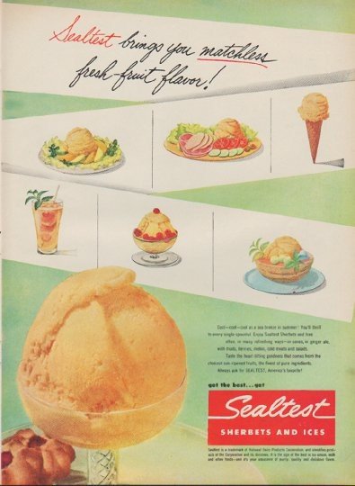 1952 Sealtest Ad "fresh-fruit flavor"
