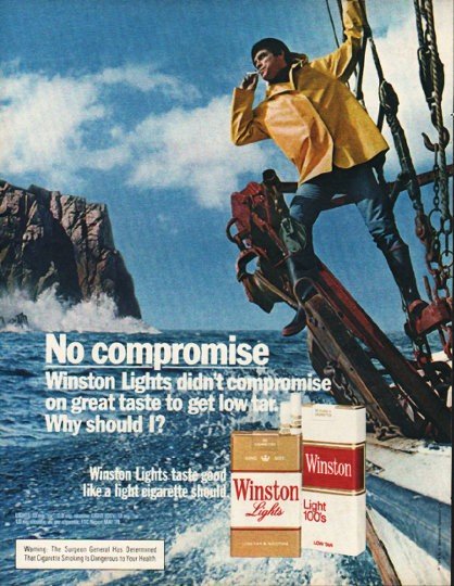 1980 Winston Cigarettes Ad "No compromise"