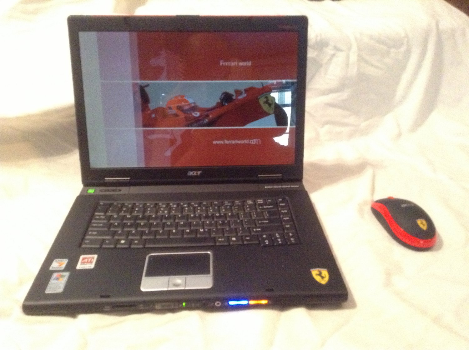 VERY RARE Acer Ferrari 4005WLMI Laptop and Bluetooth Optical Mouse