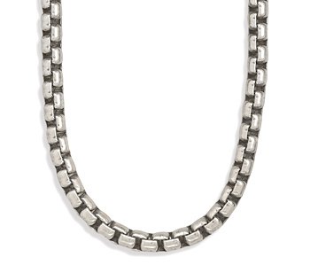 18" Oxidized Extra Large Box Chain Necklace (5.3mm) - MSRP $489.00