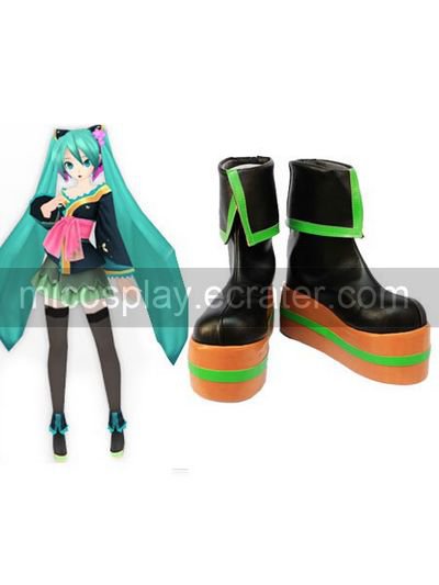 Vocaloid Hatsune Miku Imitated Leather Cosplay Shoes1