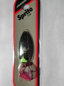 Johnson's Spoon Sprite 1/4oz Fishing Lure Silver Minnow Green Chart ...