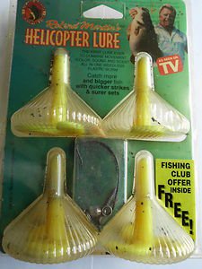 HELICOPTER LUREs Weedless Worm TopWater Bass Baits 4 Yellow Chart NIP ...