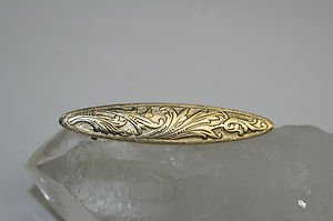 Vintage Engraved Flourish Bar Brooch
