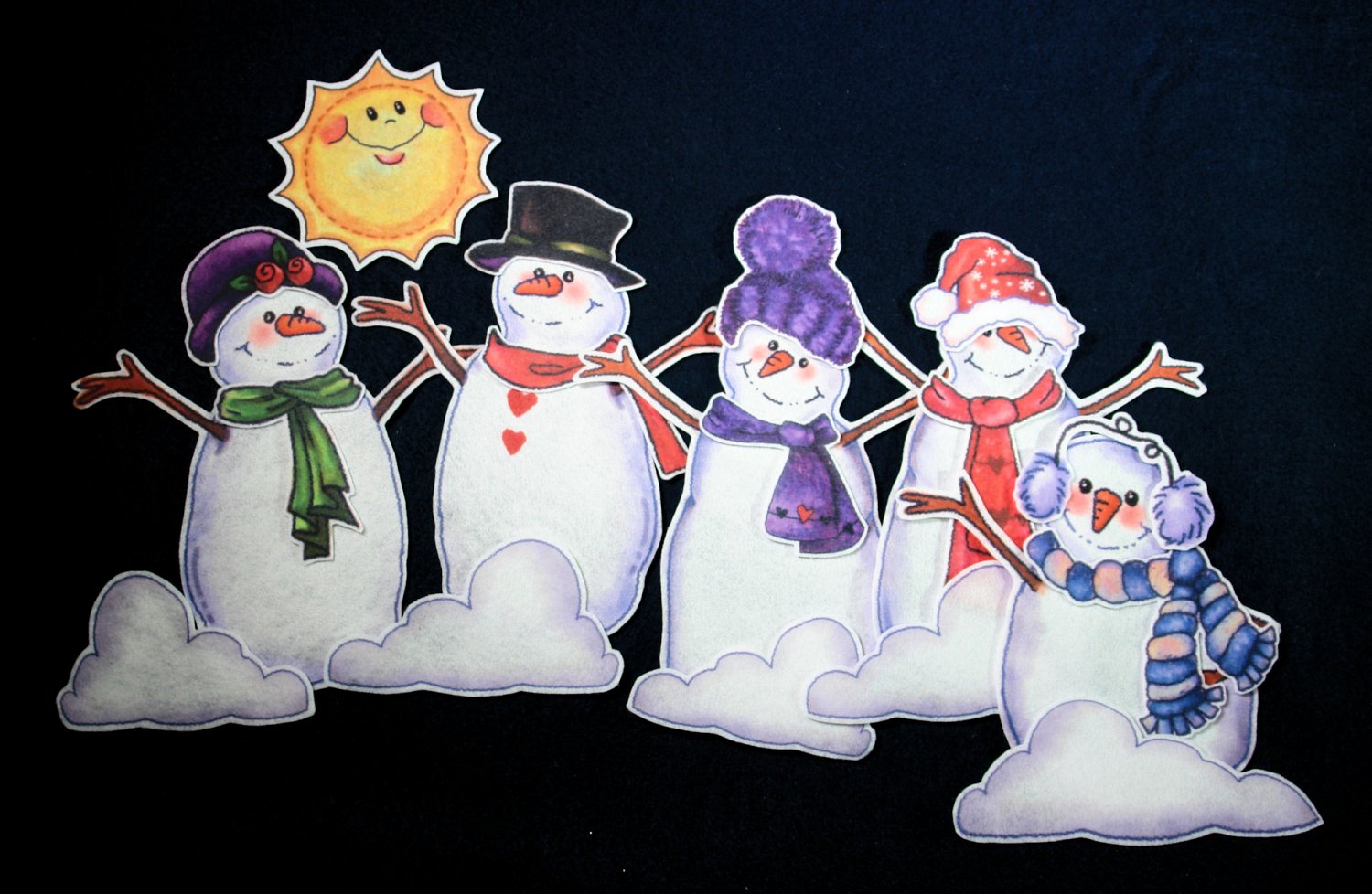 Five Little Snowmen 11-pc Flannel Felt Story