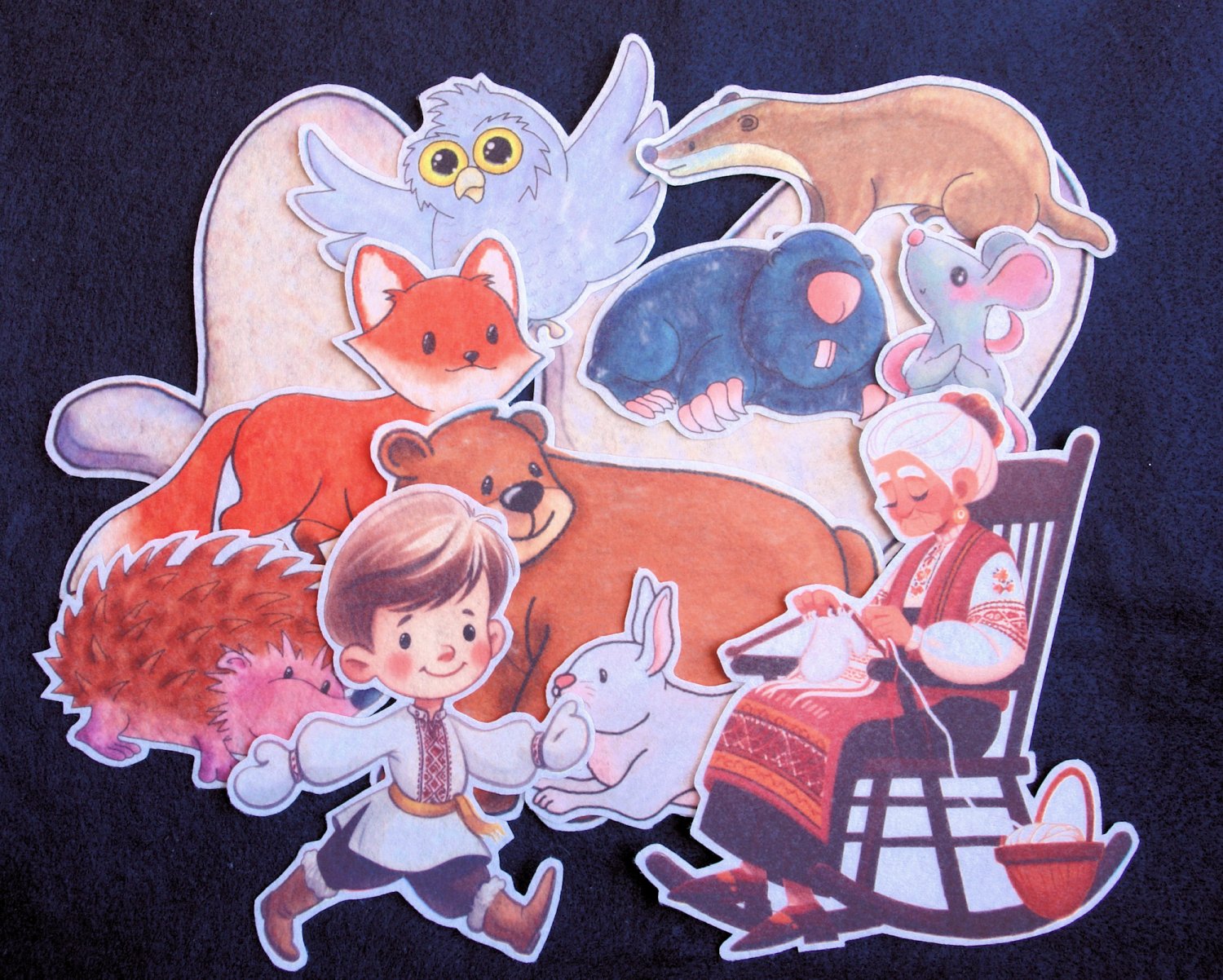 The Mitten 12-pc Flannel Felt Story