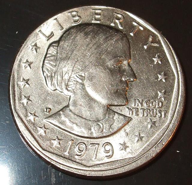 Susan B. Anthony us dollar 1979P error us coin Uncentered Broadstrike