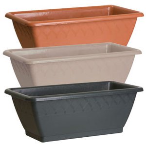 Large Rectangle Flower Pot / Planter 14" Red Qty 9