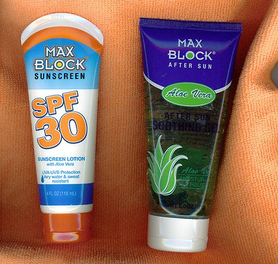 Max Block SPF 30 Sunscreen Lotion & Max Block After Sun Aloe Soothing ...