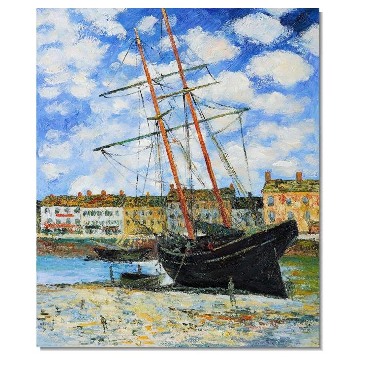 Boat at Low Tide, FeCamp 1881 Claude Monet Oil Painting Reproduction ...