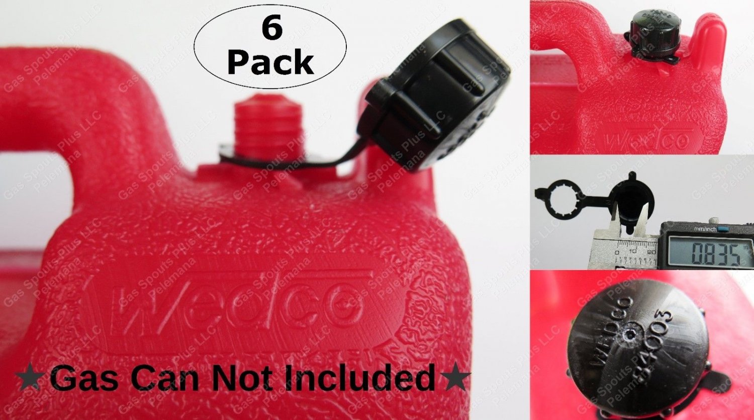 6-Pack WEDCO ESSENCE Rear Vent Screw Cap #84003 ORIGINAL BRIGGS GAS CAN ...