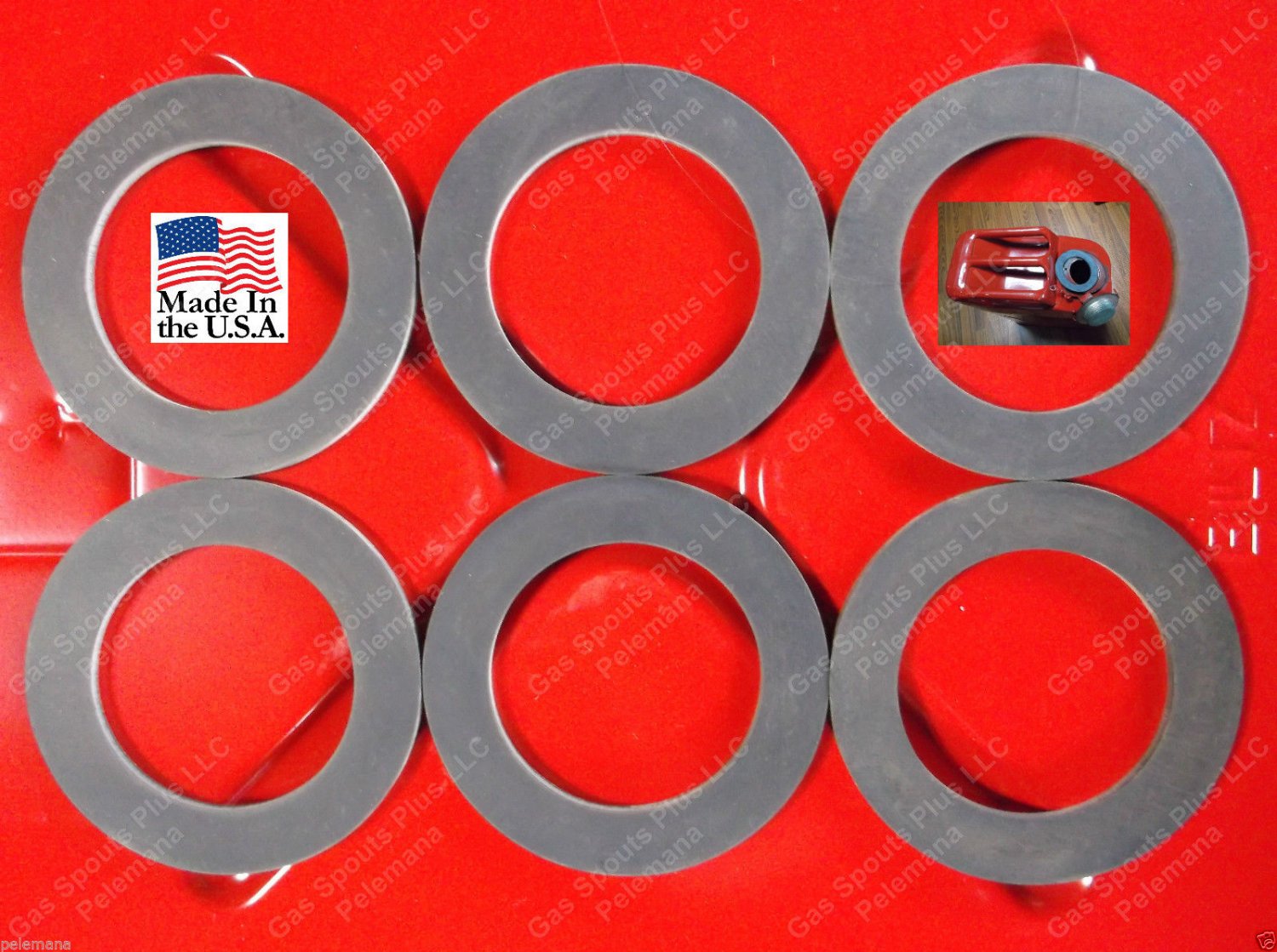 6 New Jerrycan CAP GASKETS Metal Gerry G Can 5 Gallon 20L Rubber Fuel ...