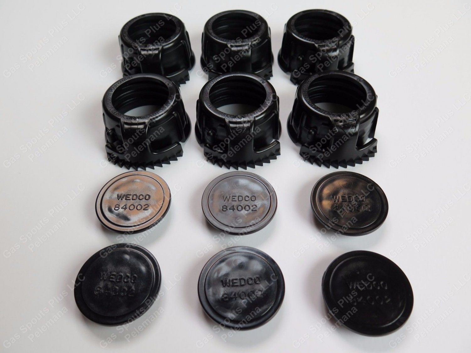 12-PCS TOTAL 6 Screw Cap Collars 84004 CR +6 Stoppers 84002 Gas Can ...