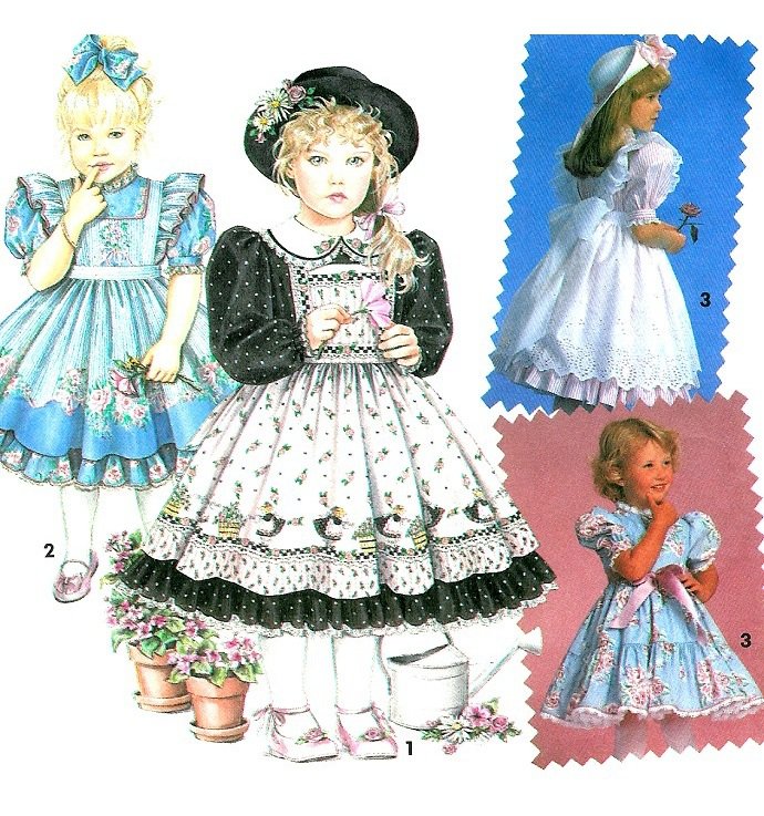 Daisy Kingdom Sewing Pattern Ruffle Dress Girls Pinafore Church Formal ...