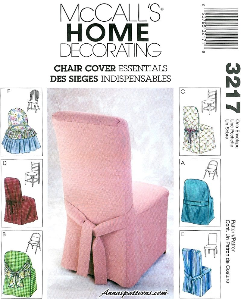 Chair Slip Covers Sewing Pattern Parsons Ladder Back Folding Windsor ...