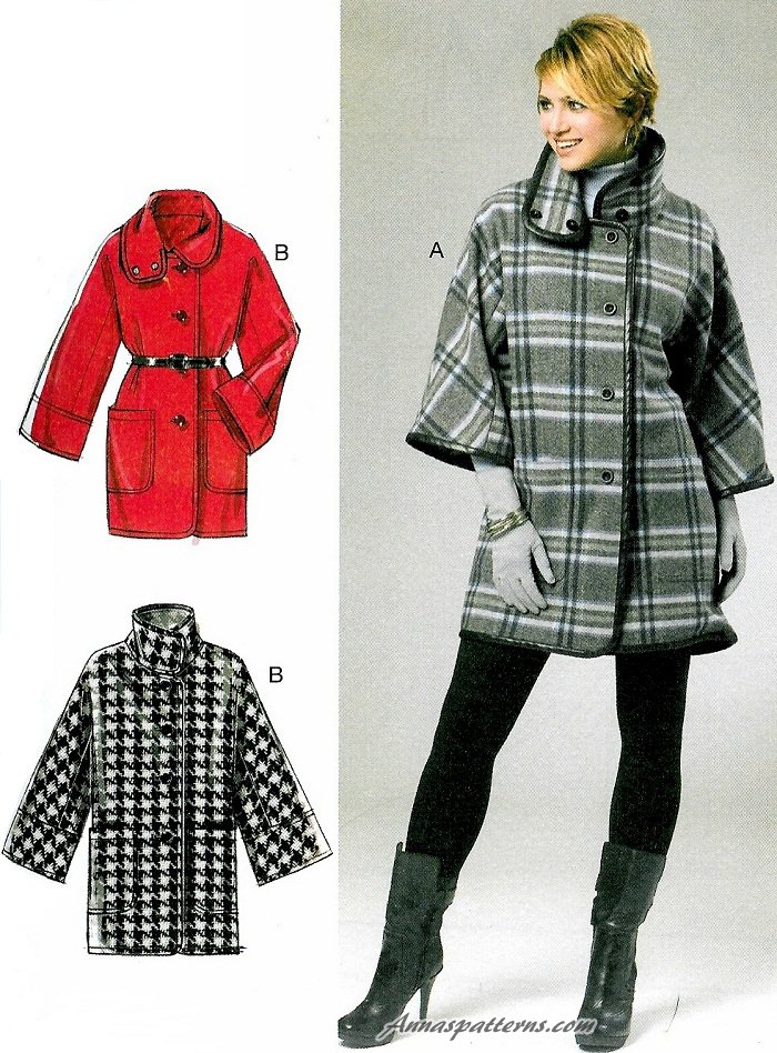 Unlined Jacket Coat Sewing Pattern Trendy Collar Button Front Belted ...