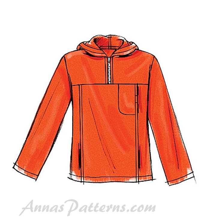 Mens Misses Easy Fleece Jacket Vest Sewing Pattern Pullover Zipper Hood ...