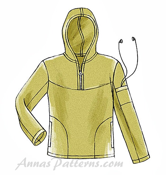 Easy Top Pullover Jackets Sewing Pattern Fleece Winter Outerwear Men ...