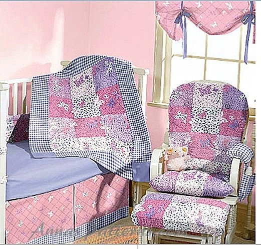 Nursery Bedding Pattern Quilt Bumper Sheet Crib Skirt Diaper Stacker ...