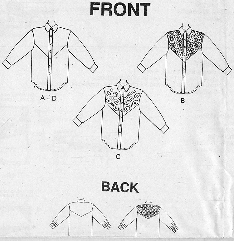 Misses Western Shirt Sewing Pattern Cowgirl Ranch Yoke Button Loose Fit ...