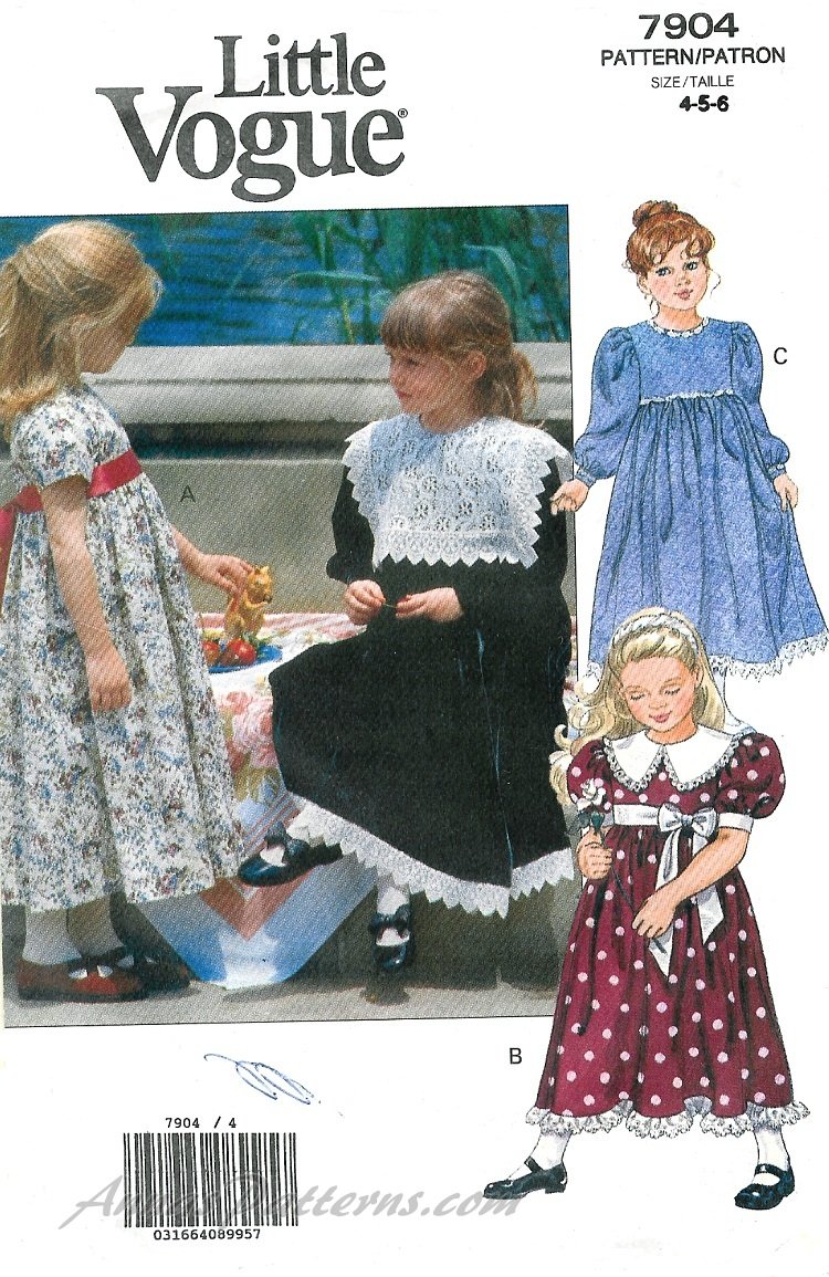 Girls Fancy Dress Sewing Pattern Vogue Prim Church Special Occasions ...