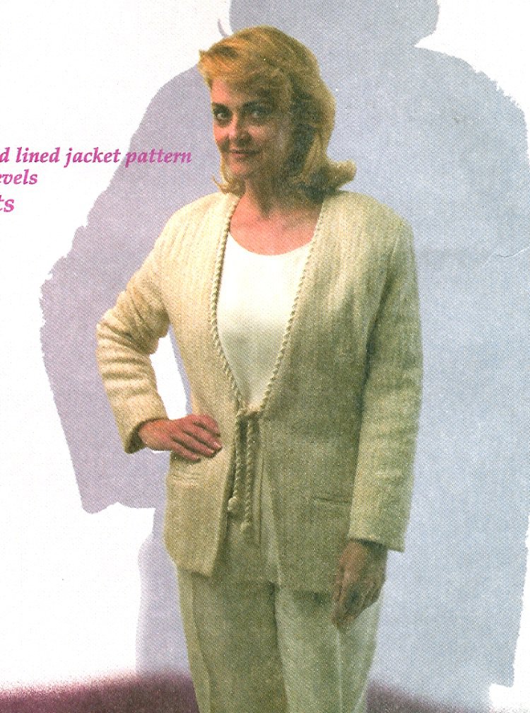 Lined Jacket Coat Sewing Pattern Easy Tie Button Front Cardigan Plus ...