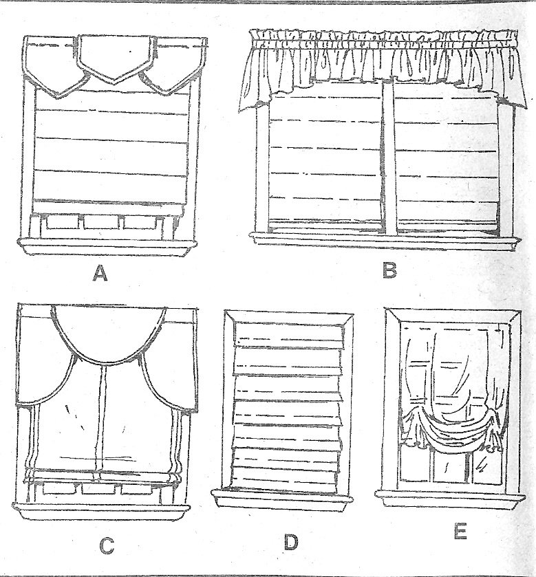 Window Treatment Sewing Pattern Roman Shades Flat Hobbled Gathered ...