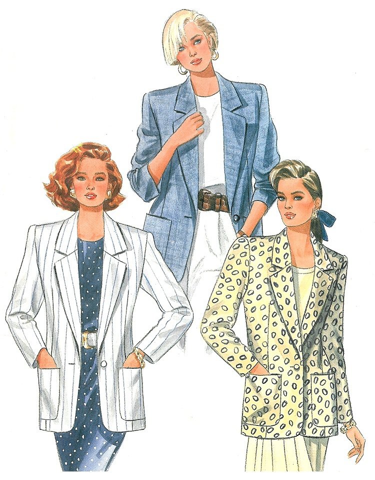 Unlined Suit Jacket Sewing Pattern Vintage Boxy Straight Lines Below ...