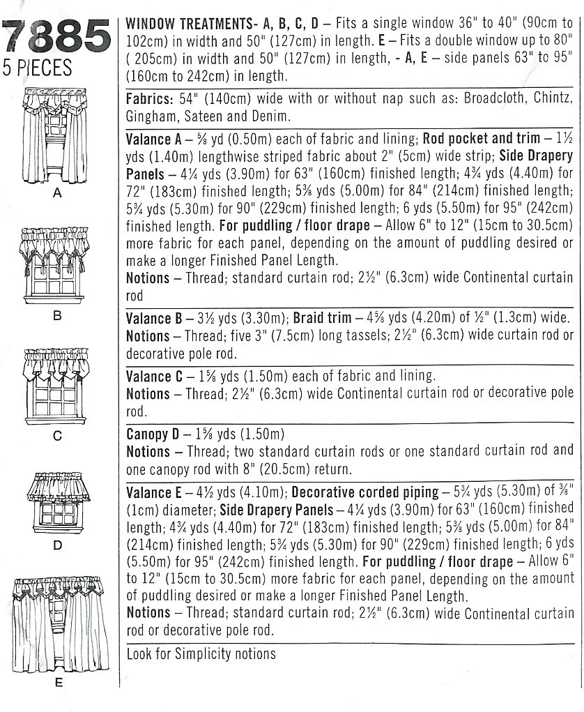 Easy Sewing Pattern Window Toppers Shaped Valance Canopy Balloon Drapes ...
