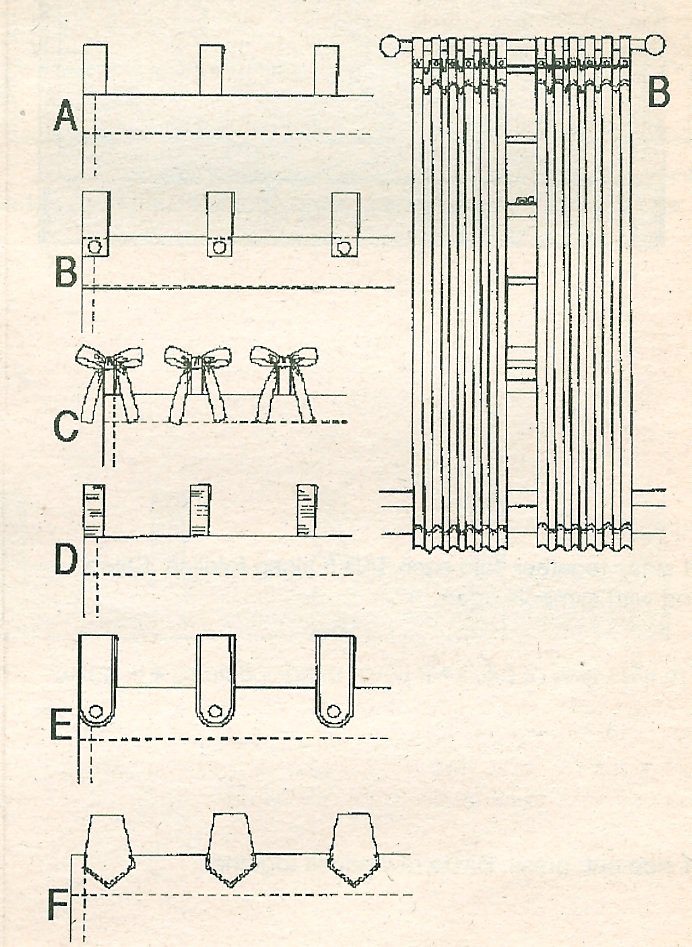 Tab Top Drapes Sewing Pattern Panels Easy Casual Window Curtain Ties ...