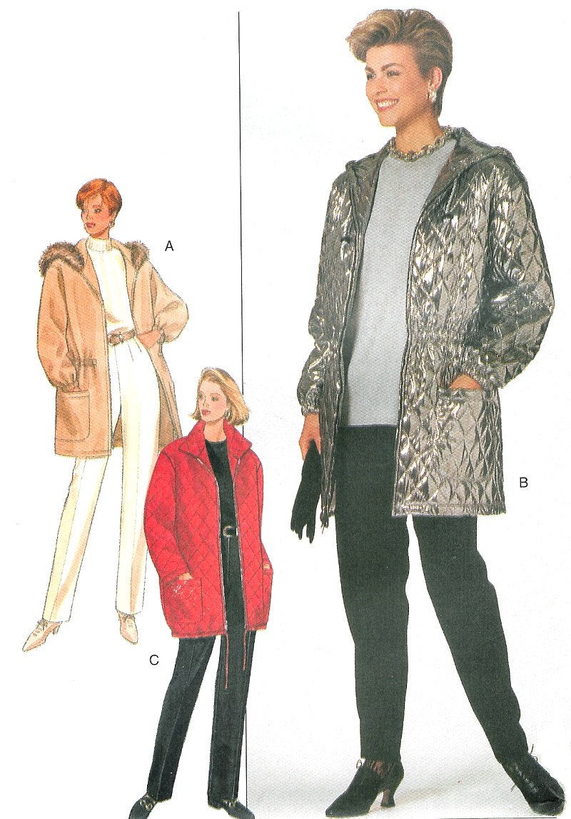 Hooded Jacket Coat Pants Sewing Pattern Plus 18-22 Lined Zipper Below ...