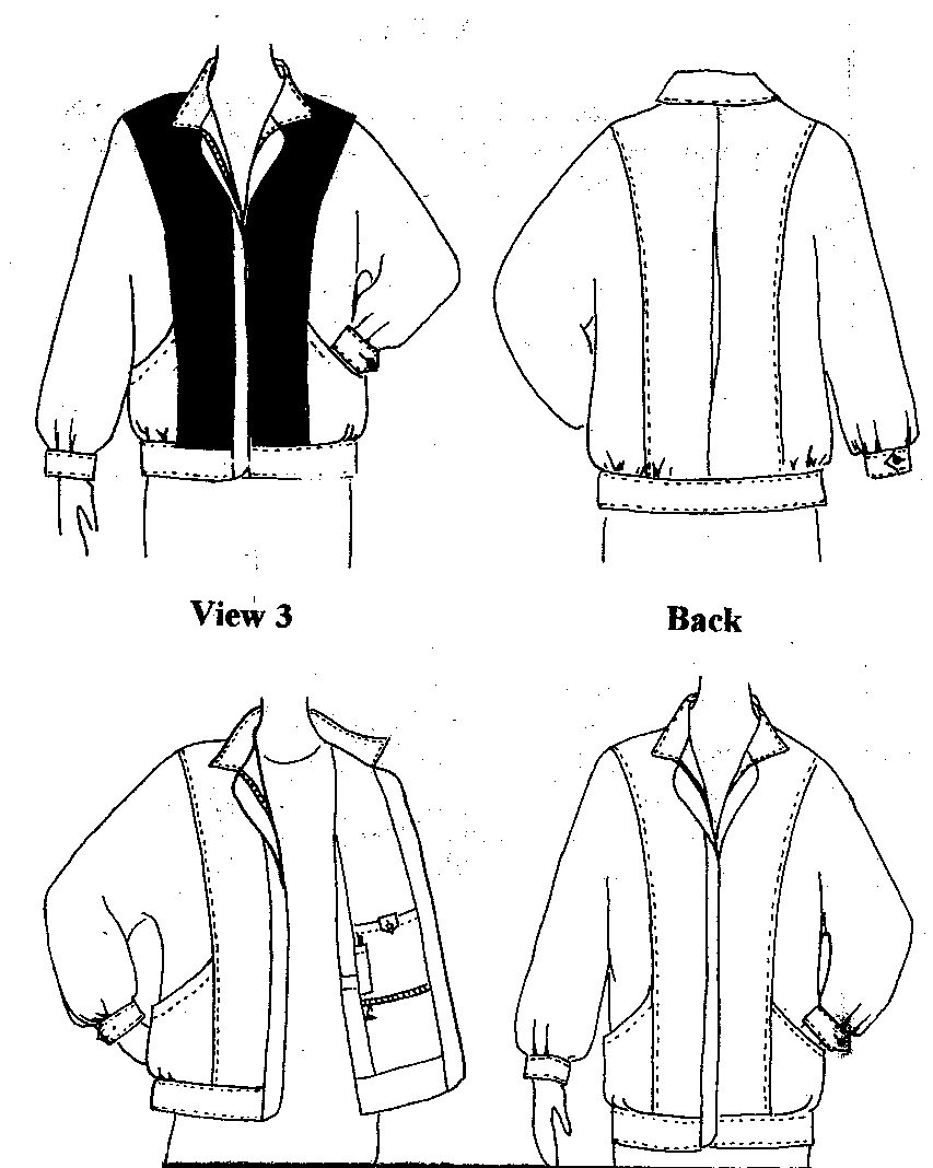 Womens Lined Coat Sewing Pattern XS-3XL Flight Jacket Zip Front ...