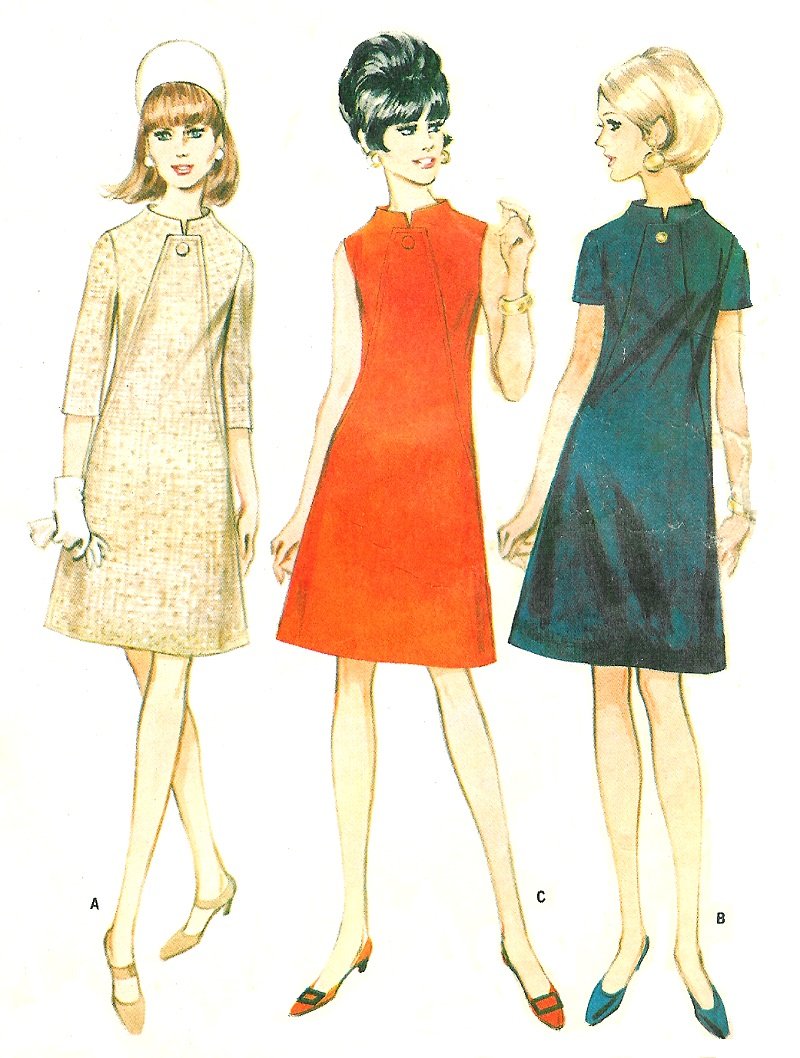 Sheath Dress Sewing Pattern Sz 12 A-line Above Knee Twiggy Jackie O ...