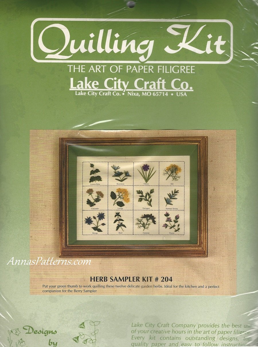 Herb Sampler Quilling Kit Lake City Crafts Cork Workboard Tapered ...