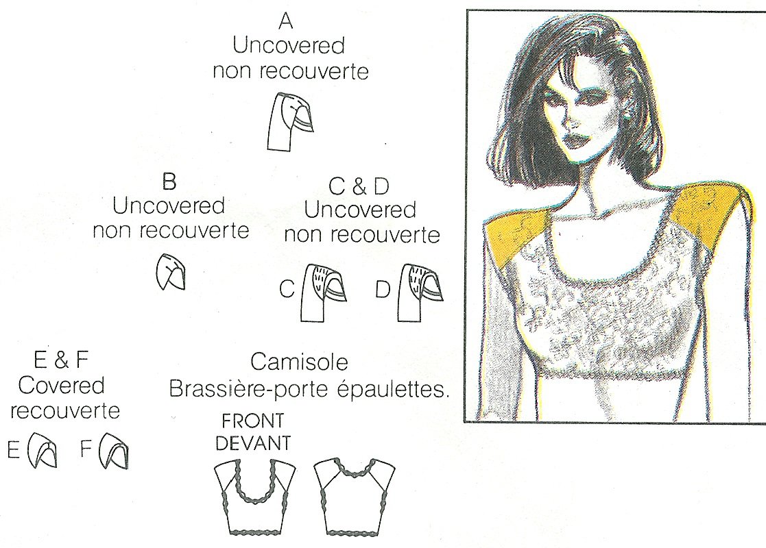 Vogue Sewing Pattern Vintage Camisole Shoulder Pads 9697