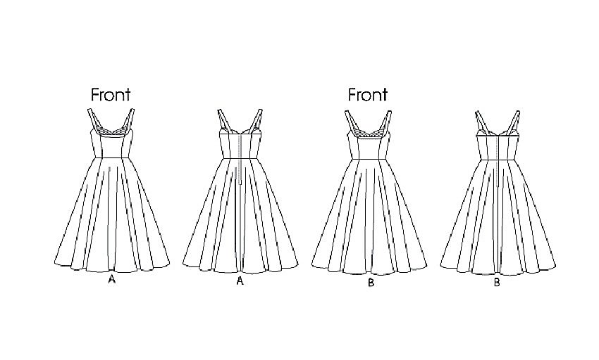 Swing Dress Sewing Pattern 12-20 Plus Sundress Full Skirt 5882