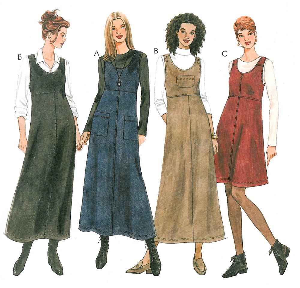 Jumper Dress Sewing Pattern Plus 14 16 18 Easy Overall Pullover ...
