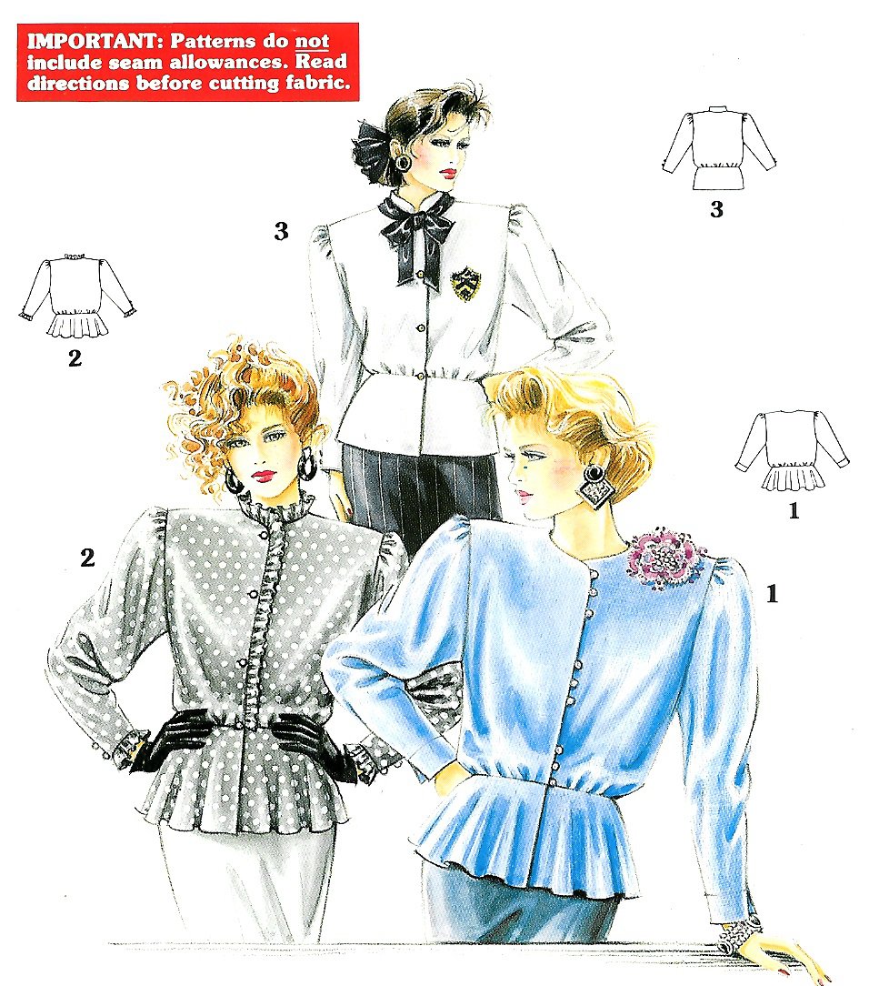 Peplum Blouse Sewing Pattern 10-22 Plus Extended Shoulder 20179