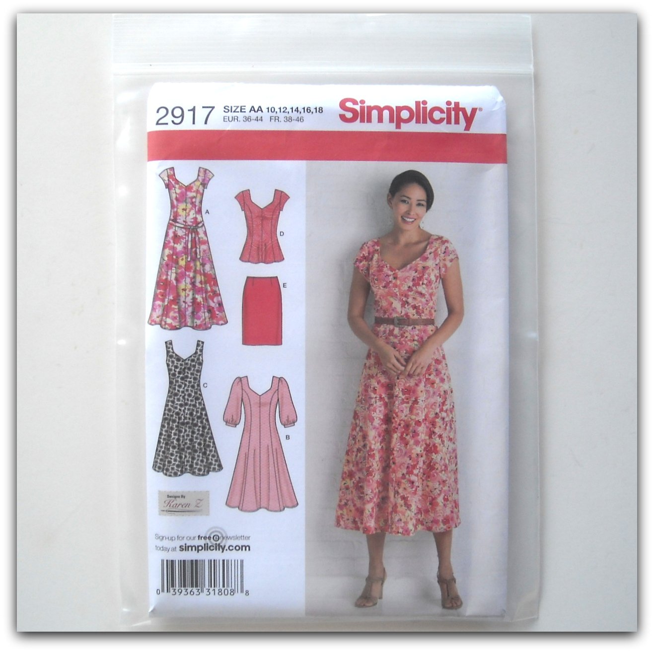 Simplicity Pattern 2917 Size 10 - 18 Karen Z Design Womens Misses Dress ...