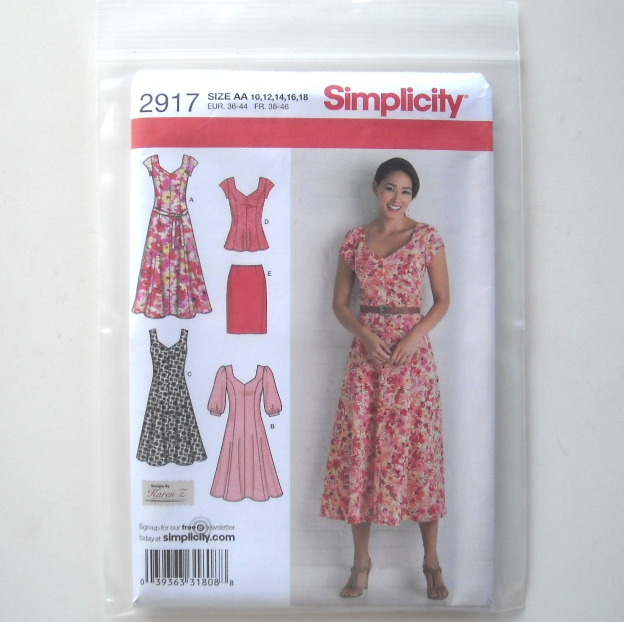 Simplicity Pattern 2917 Size 10 - 18 Karen Z Design Womens Misses Dress ...
