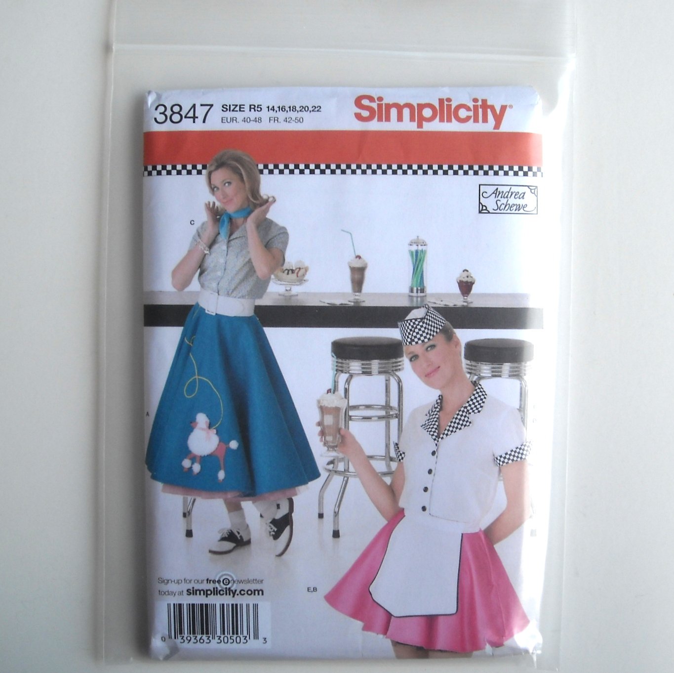 Simplicity Pattern 3847 Size 14 - 22 Andrea Schewe Misses Diner ...