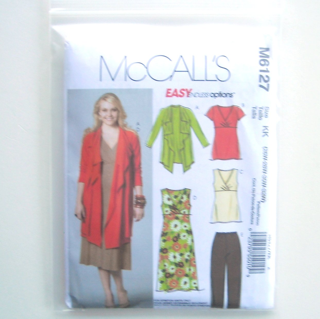 Womens Jacket Tunics Dress Pants 26W - 32W McCall's Sewing Pattern M6127