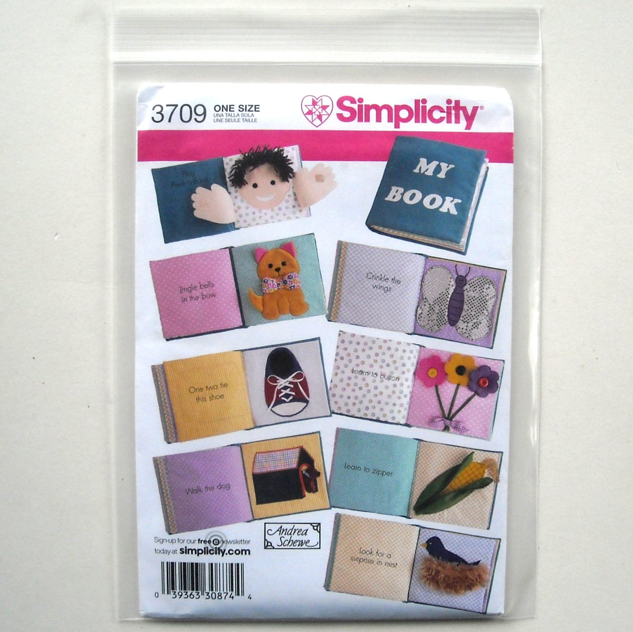 SOLD Babys First Soft Book Andrea Schewe Simplicity Sewing Pattern 3709
