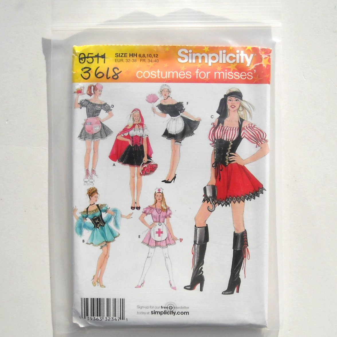 Misses Red Riding Hood Costumes HH 6 - 12 Simplicity Sewing Pattern 0511
