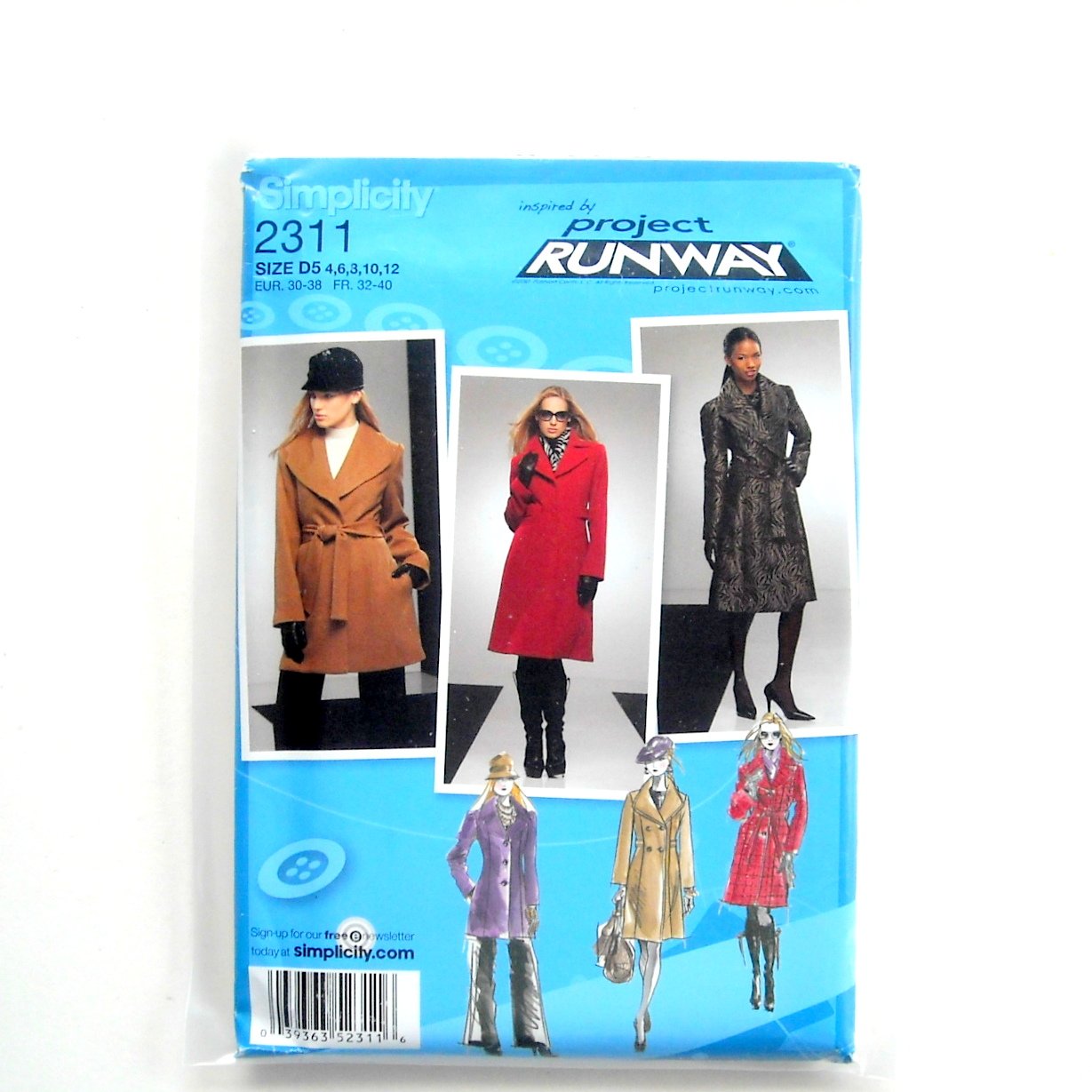 Misses Miss Petite Coats 4 - 12 Project Runway Simplicity Sewing ...