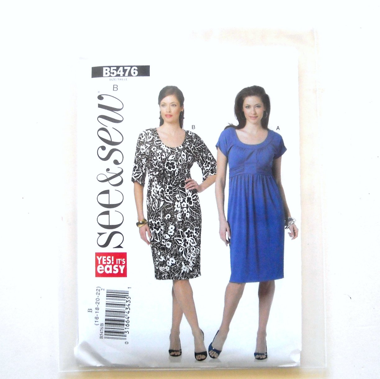 Misses Pullover Dress 16 18 20 22 See Sew Butterick Sewing Pattern B5476