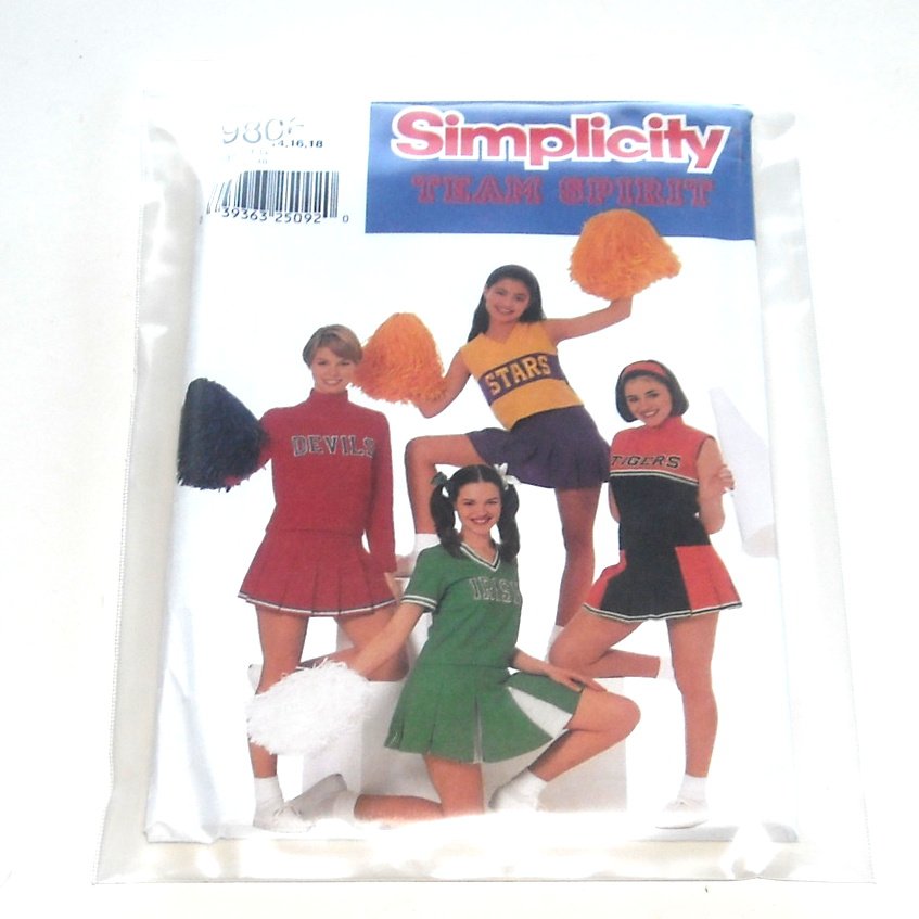 Misses Miss Cheerleader Team Spirit 14 16 18 Simplicity Sewing Pattern 9806