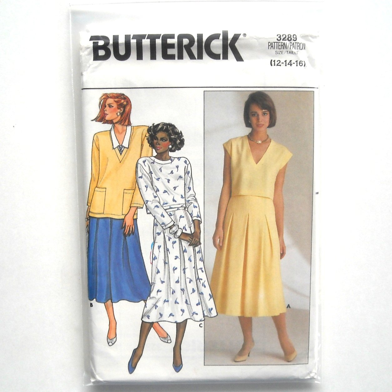 Top Skirt Misses 12 14 16 Vintage Butterick Sewing Pattern 3289